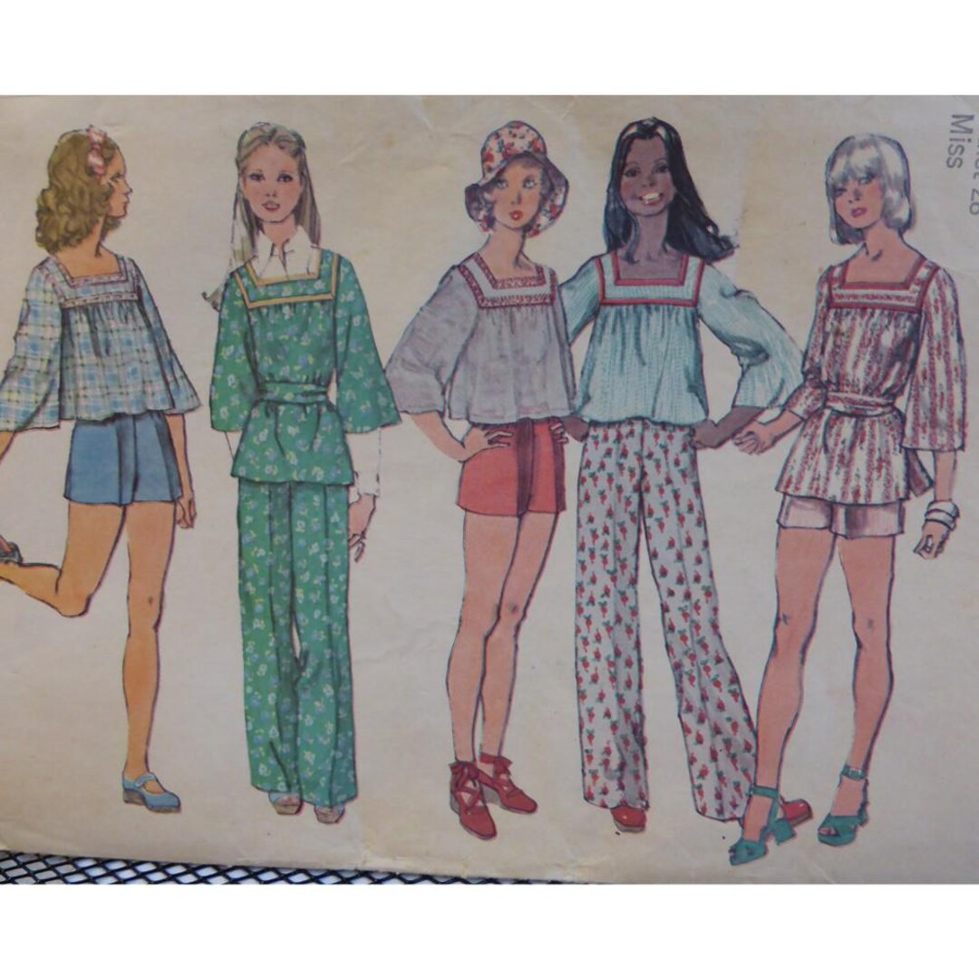 Short Smock Top Pattern, Short Shorts, Wide Pants, Square Yoke ...