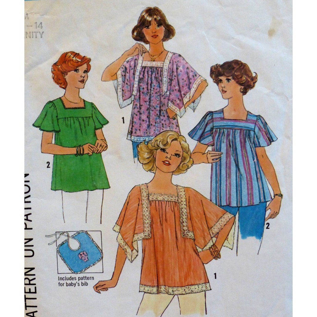 70s Handkerchief Top Pattern, Square Neck/ Yoke, Square Open Sleeves ...