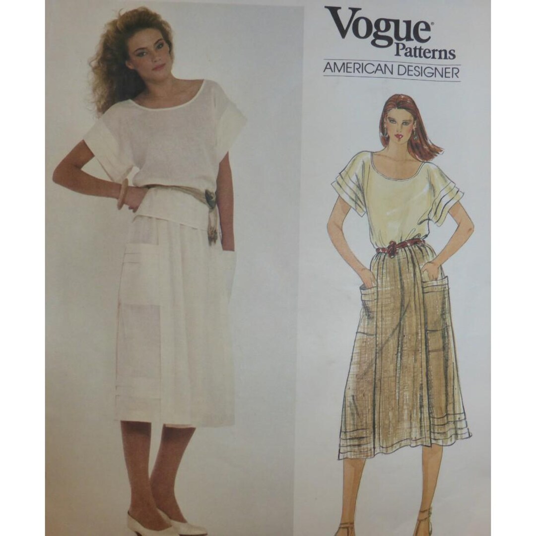 Adri Loose Skirt and Top Pattern, Pullover Top, Aline Wrap Skirt, Mock ...