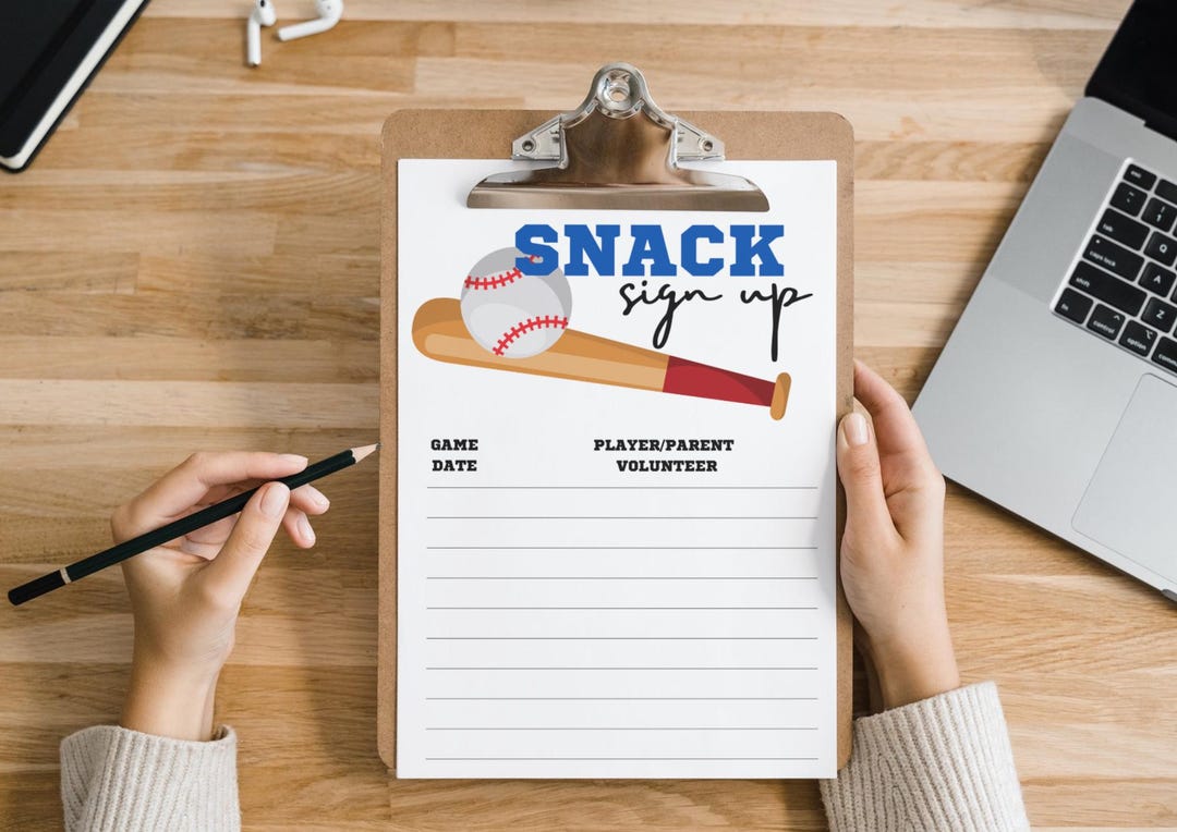 Baseball Snack Sign up Sheet - Etsy