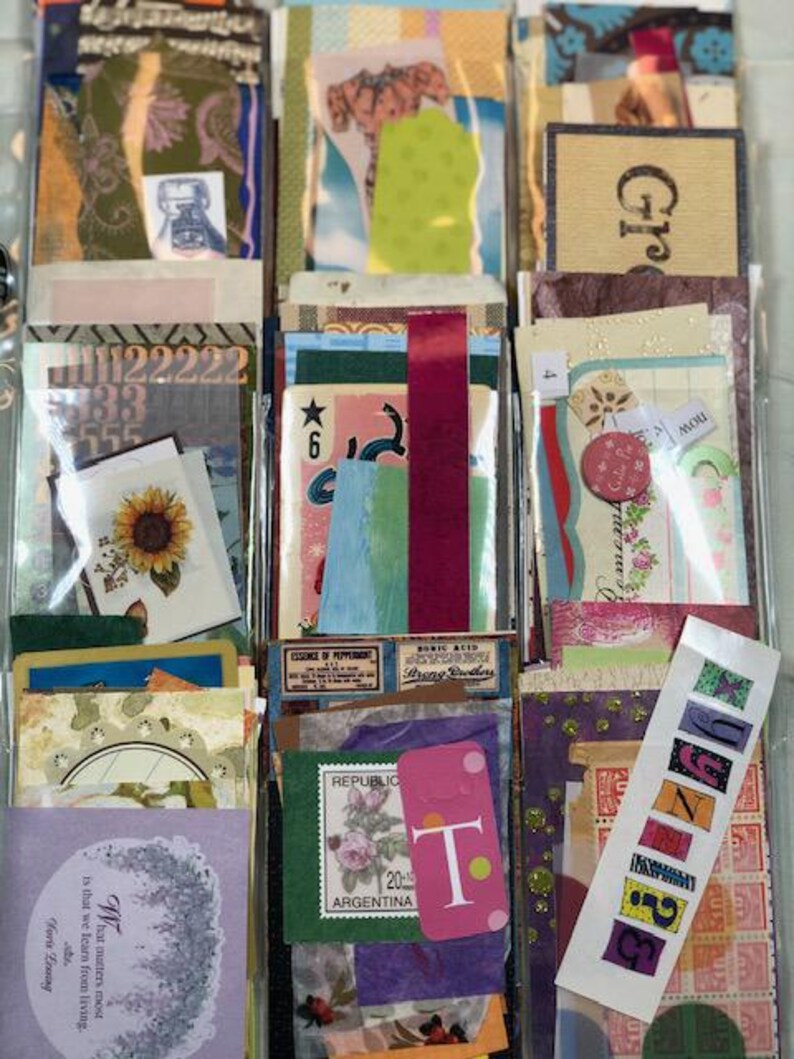 Collage Paper Assortment - 300+ Pieces - New and Vintage Papers - Small ...