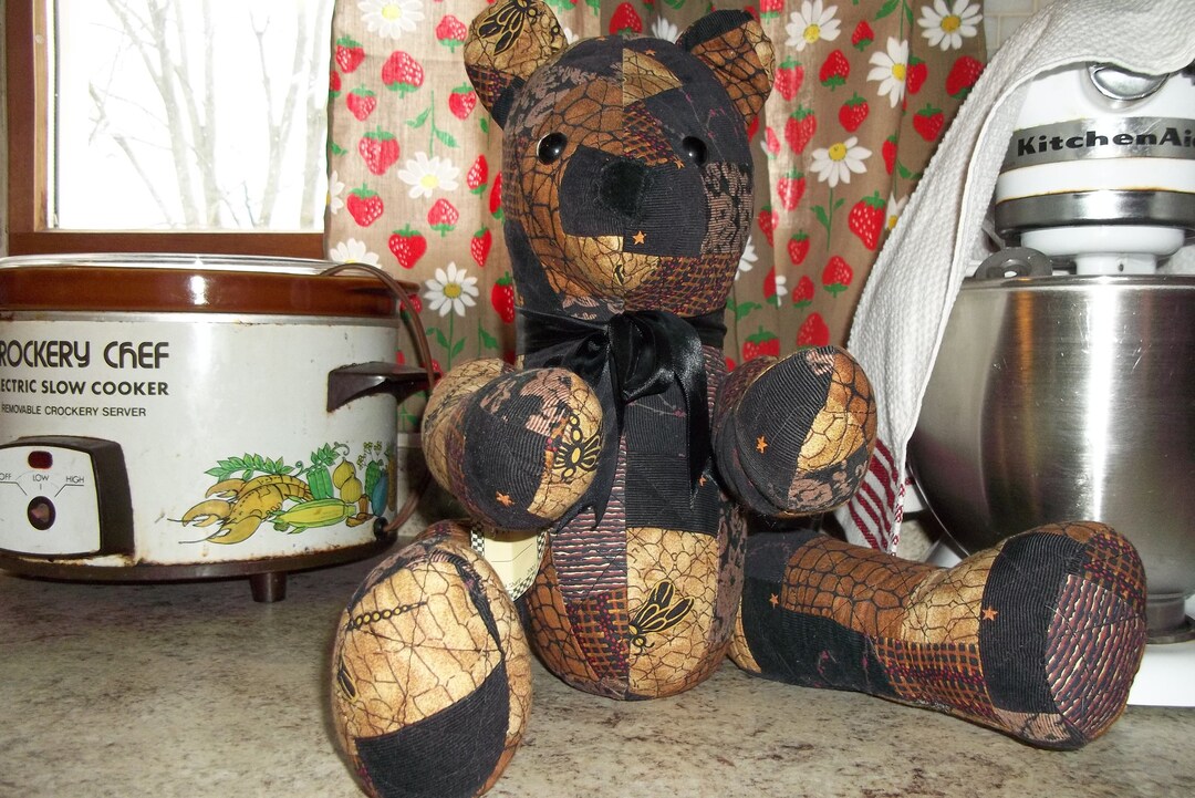 Vintage Quilted Bear - Etsy