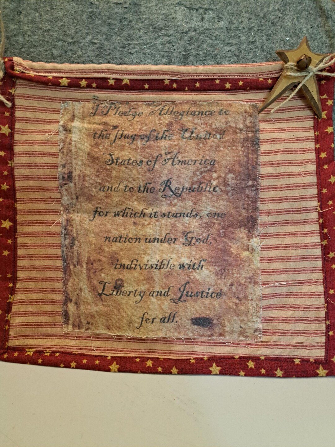 Primitive Pledge of Allegiance Banner - Etsy