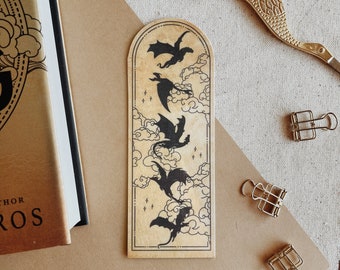 Fourth Wing Gold Foiled Bookmark Dragon Bookmark Book Lover Fantasy Book Lover Illustrated ...