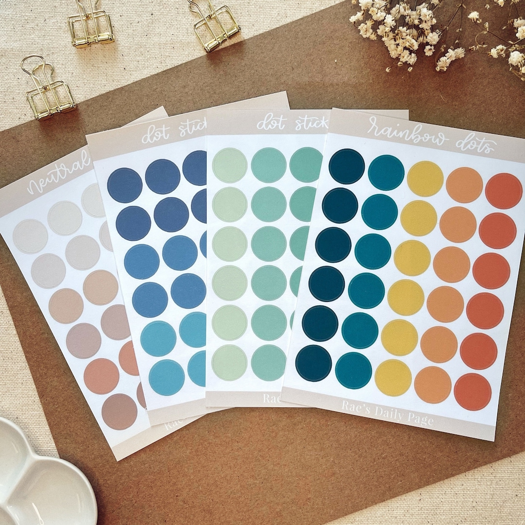 Circle Sticker Sheet Bundle | Bullet Journal Dot Stickers | Planner ...