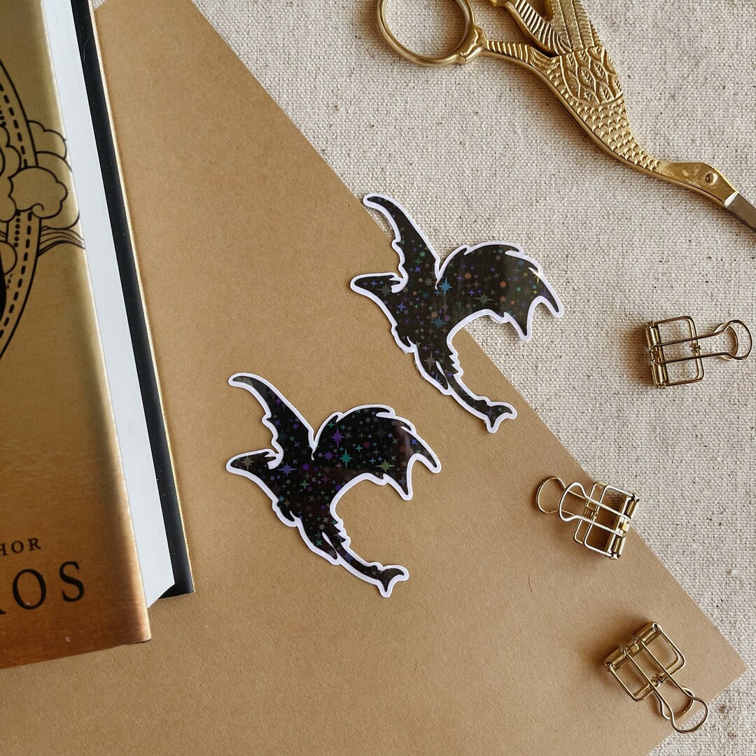 Holographic Dragon Sticker: Fantasy Book Kindle Decor - Etsy
