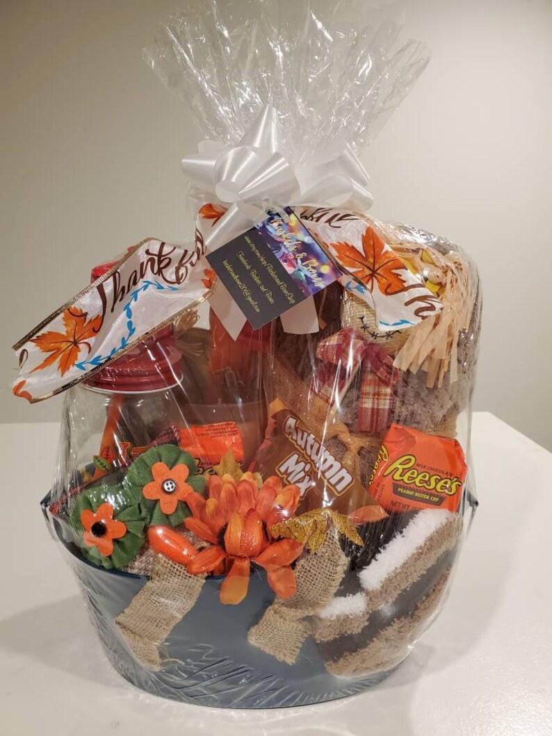 Fall Gift Basket | Fall Gift Bucket | Thanksgiving Basket | Adult Fall ...
