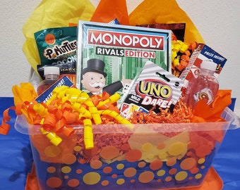 Game Night Basket | Family Time Basket | Family Activity Gift Set ...