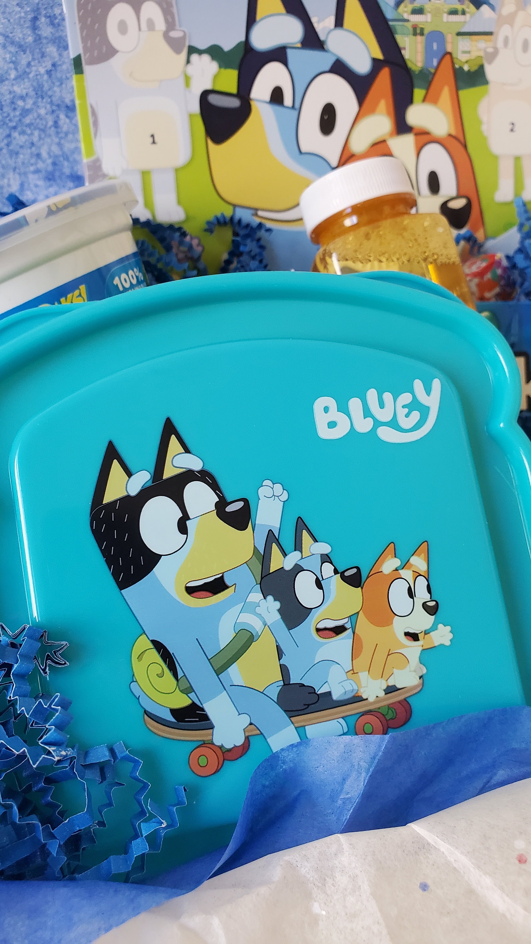 Bluey Activity Box With Name Bluey Cartoon Coloring, Play-doh, Stickers ...