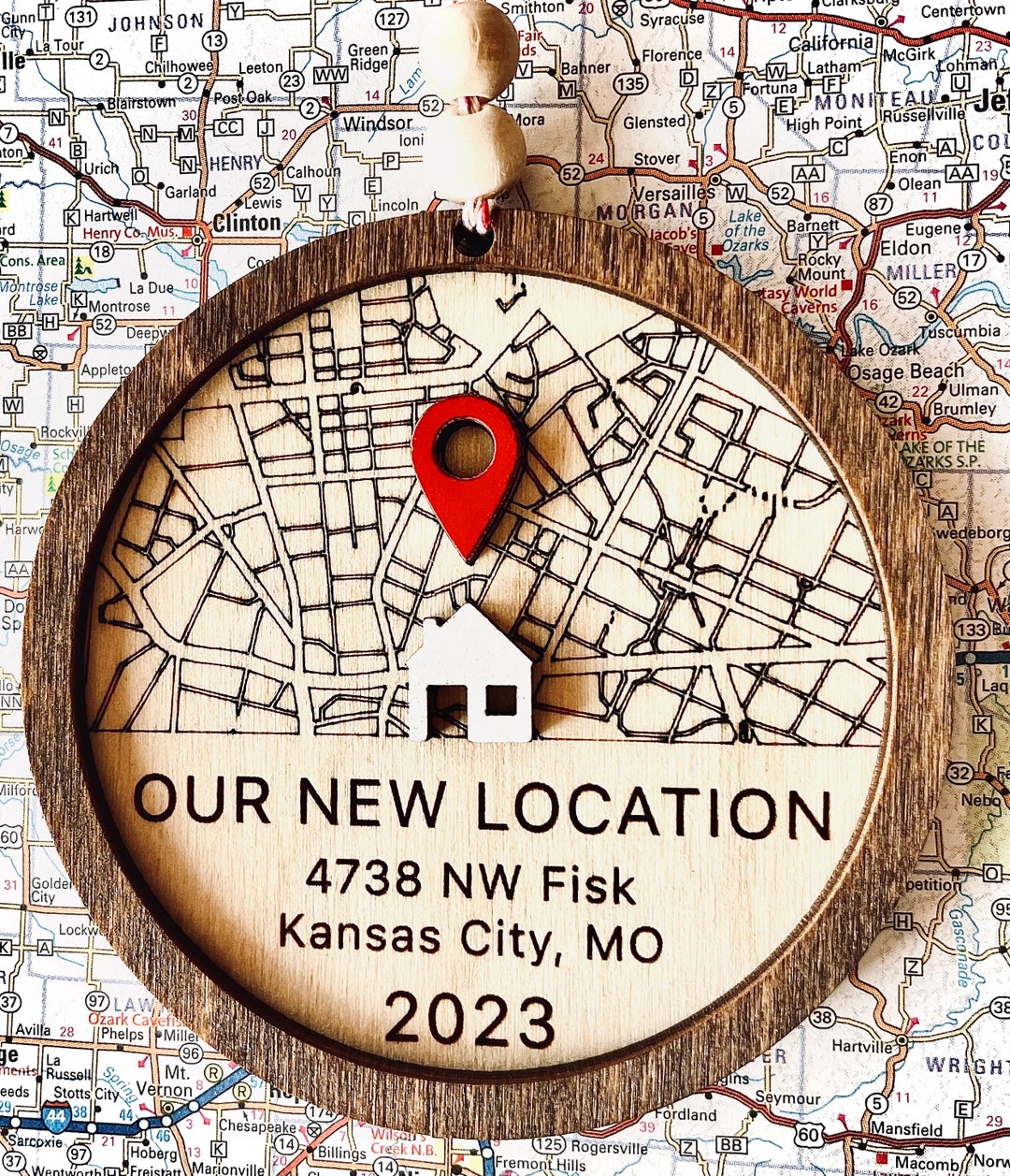 Our New Location Ornament, Personalized New Homeowner Gift, First Home ...
