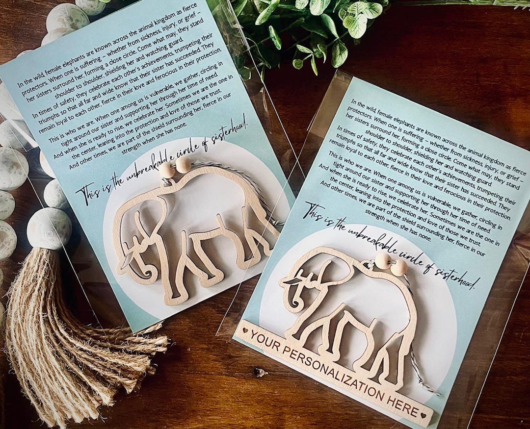 Elephant Sisterhood Ornament ,personalized Elephant Friendship Ornament ...