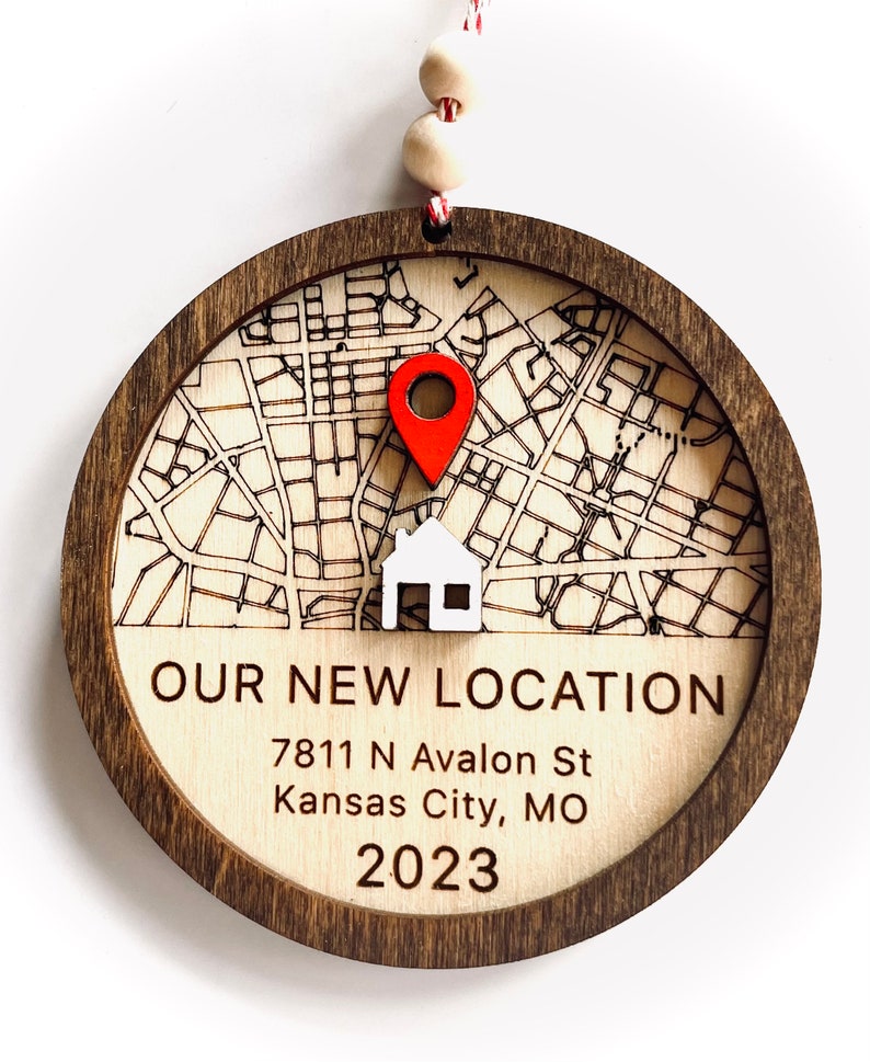 Our New Location Ornament, Personalized New Homeowner Gift, First Home ...