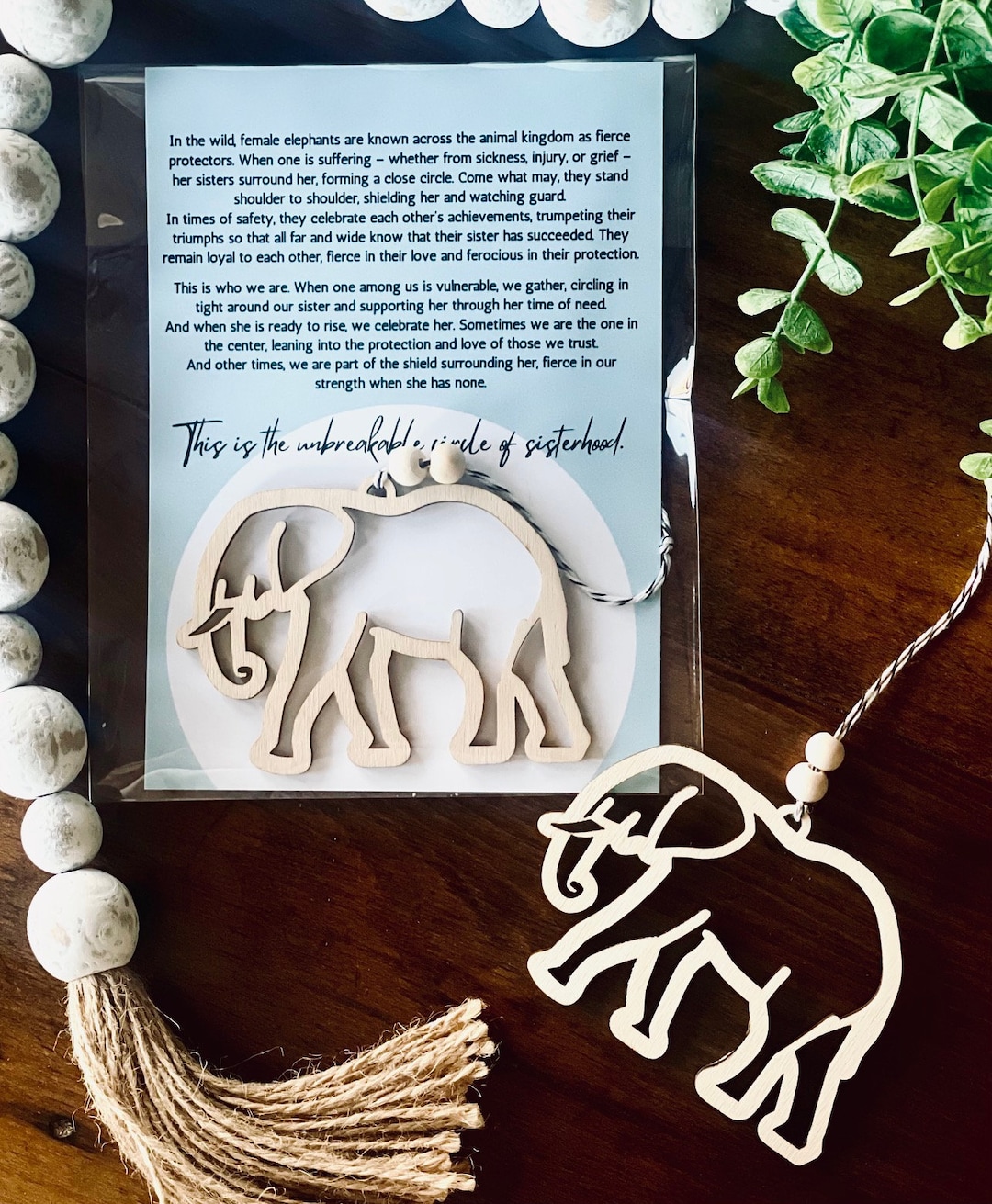 Elephant Sisterhood Ornament, Elephant Friendship Ornament, Friend ...