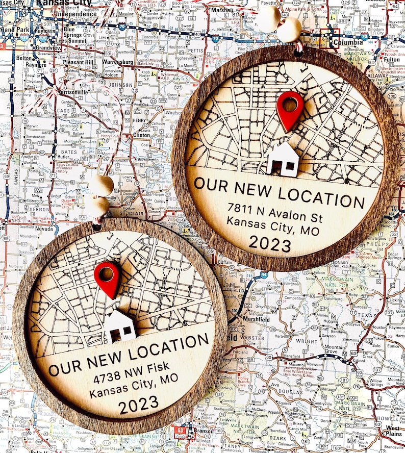 Our New Location Ornament, Personalized New Homeowner Gift, First Home ...
