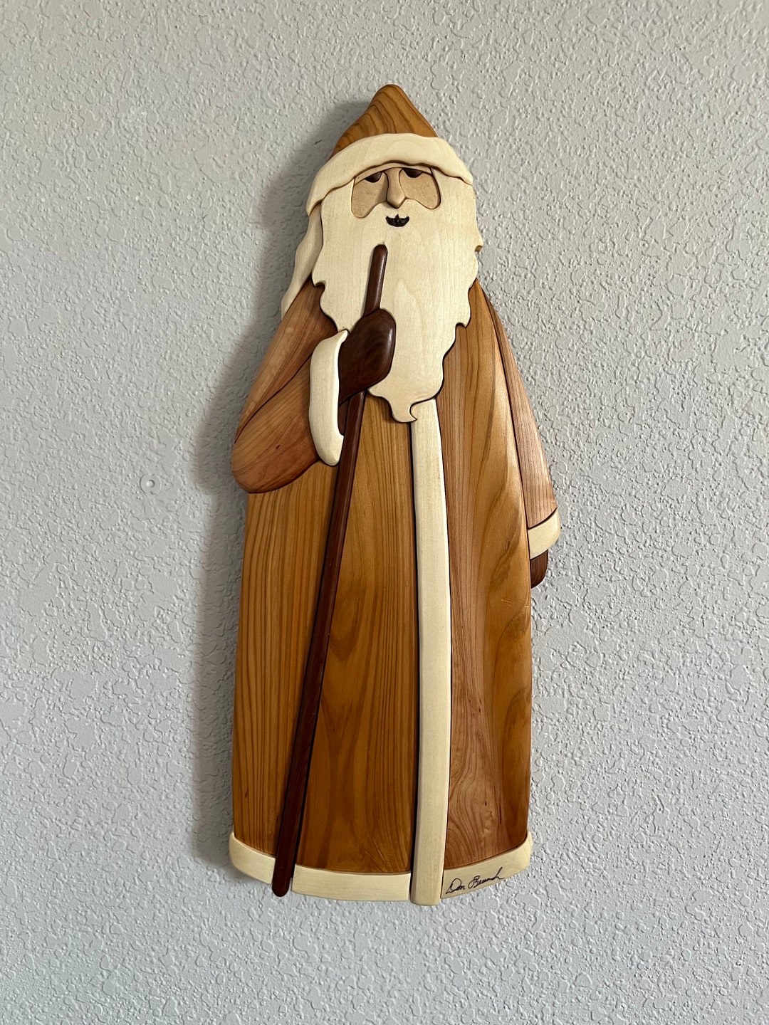 Antique Santa Intarsia - Etsy