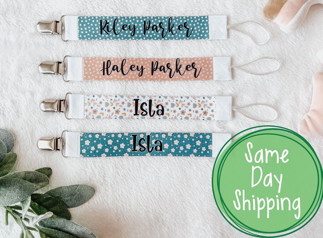 Personalized Pacifier Clip Paci Clip Baby Shower Gift - Etsy