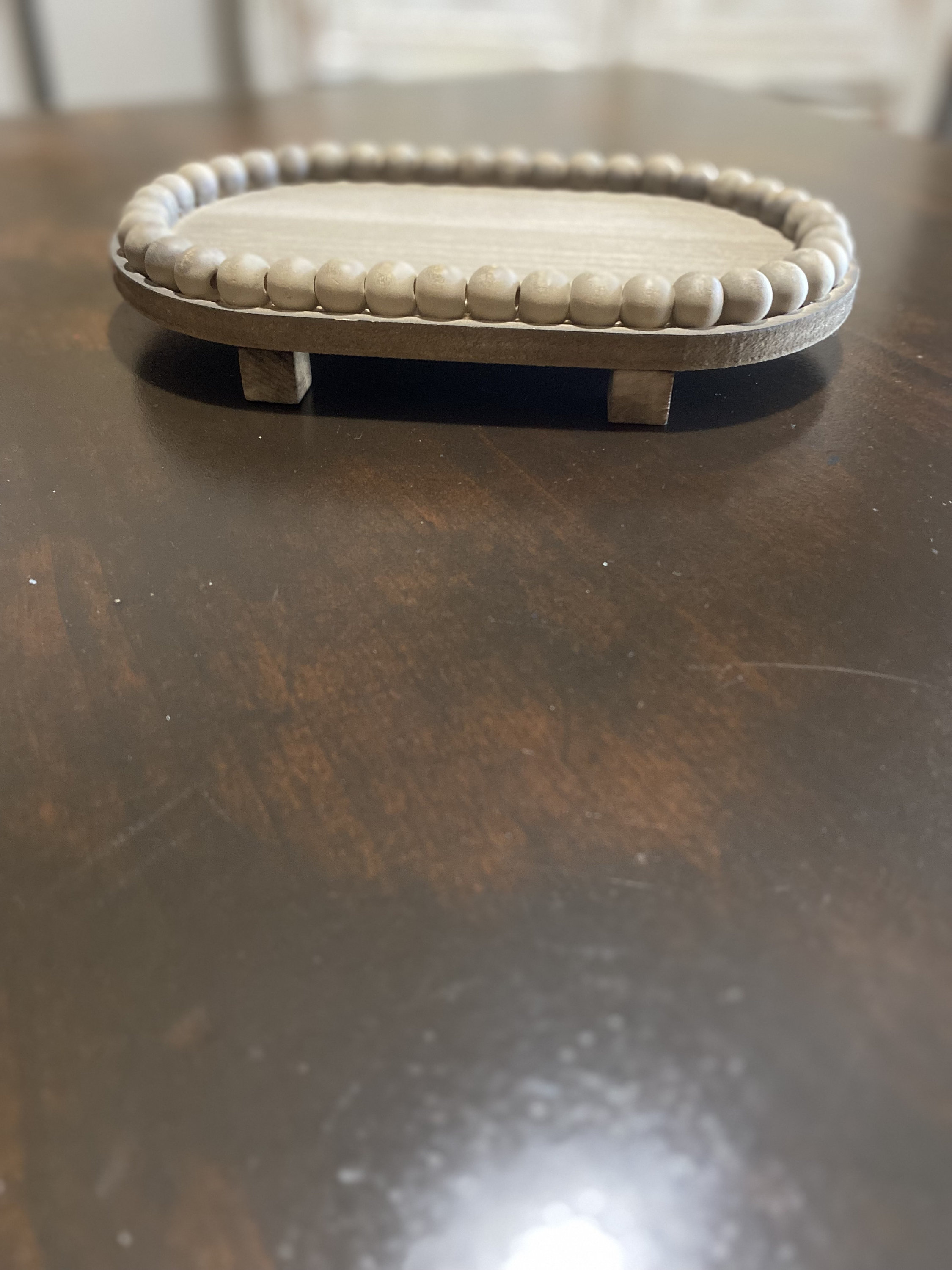 Wooden Beaded Tray, Farmhouse Tray, Rustic Tray, Home Decor, Wood Riser ...