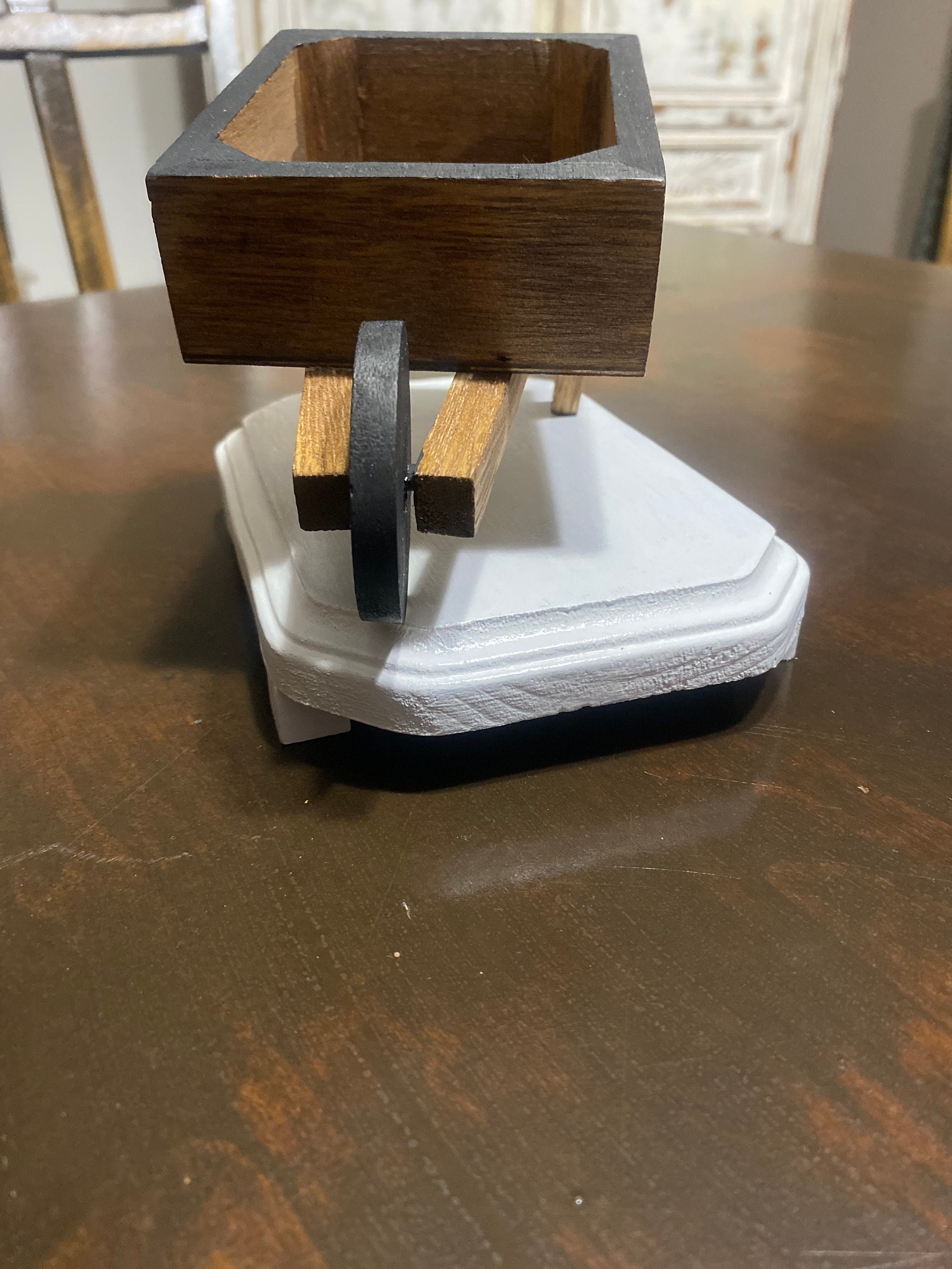 Mini Wheelbarrow, Wood Wheelbarrow, Wood Planter, Farmhouse Decor, Home ...