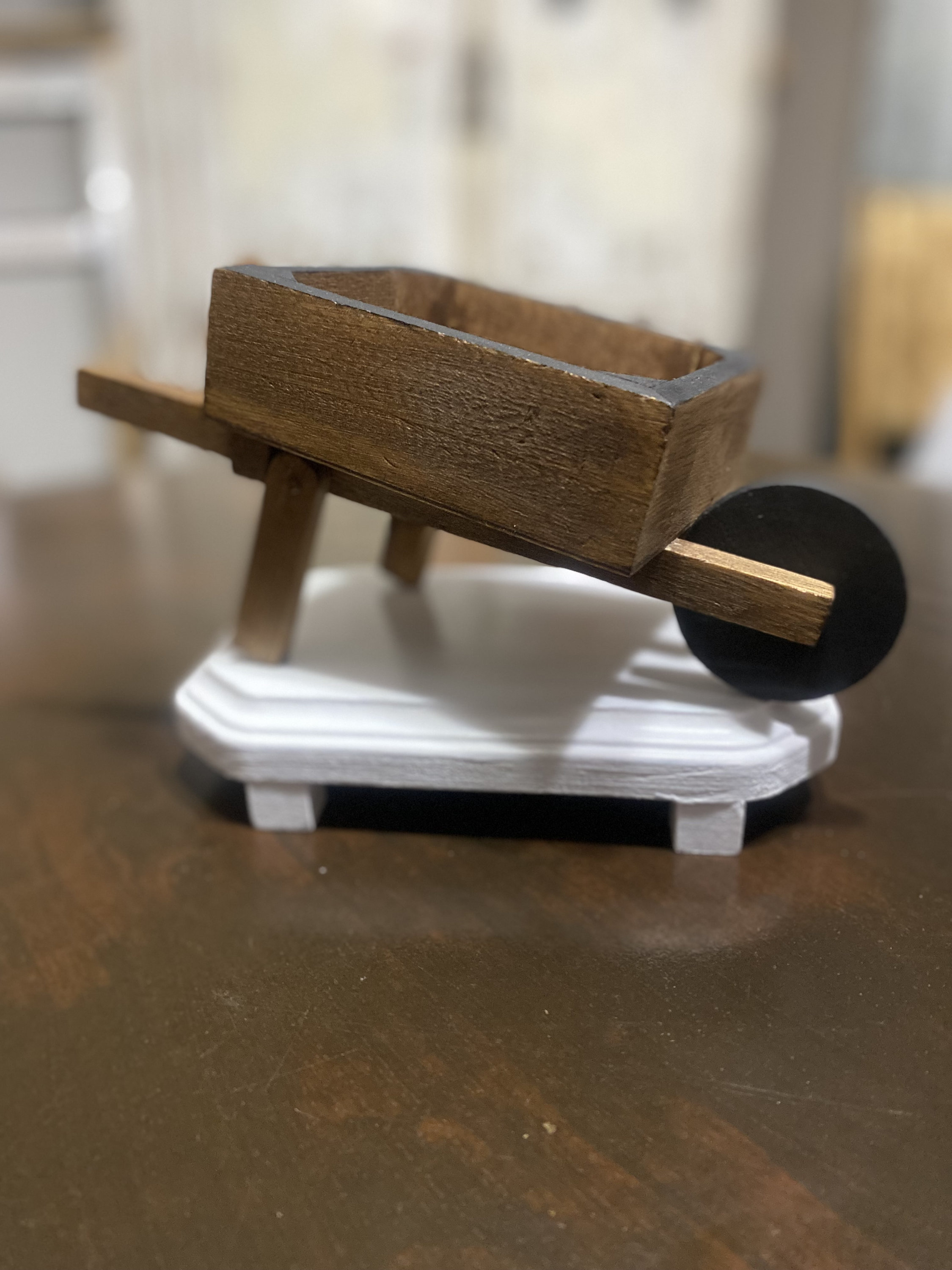 Mini Wheelbarrow, Wood Wheelbarrow, Wood Planter, Farmhouse Decor, Home ...