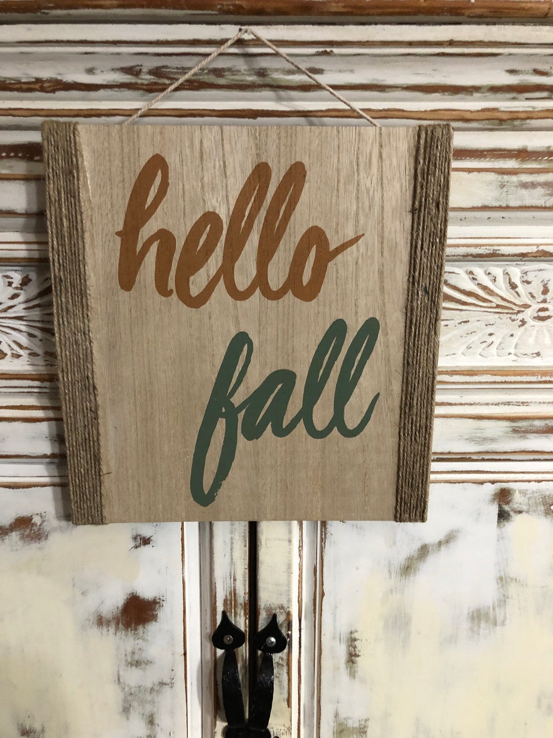Hello Fall Wood Sign | Autumn Wall Decor - Etsy