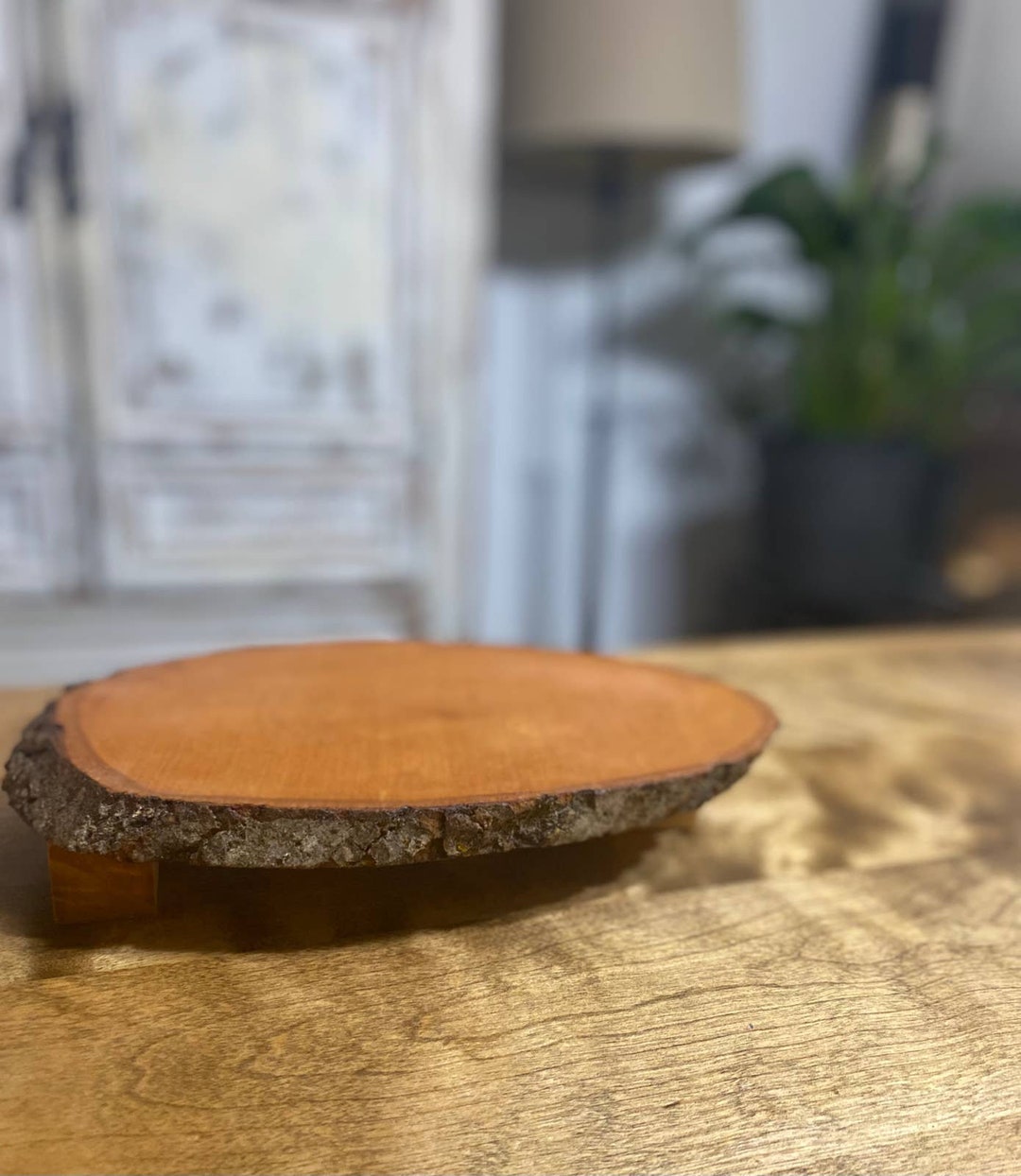 Rustic Round Stand, Wood Display Stand, Home Decor, Tier Tray, Kitchen ...