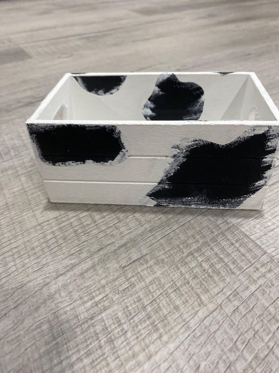 Cow Print Wooden Crate, Mini Wooden Crate, Chic Decor, Table Decor ...