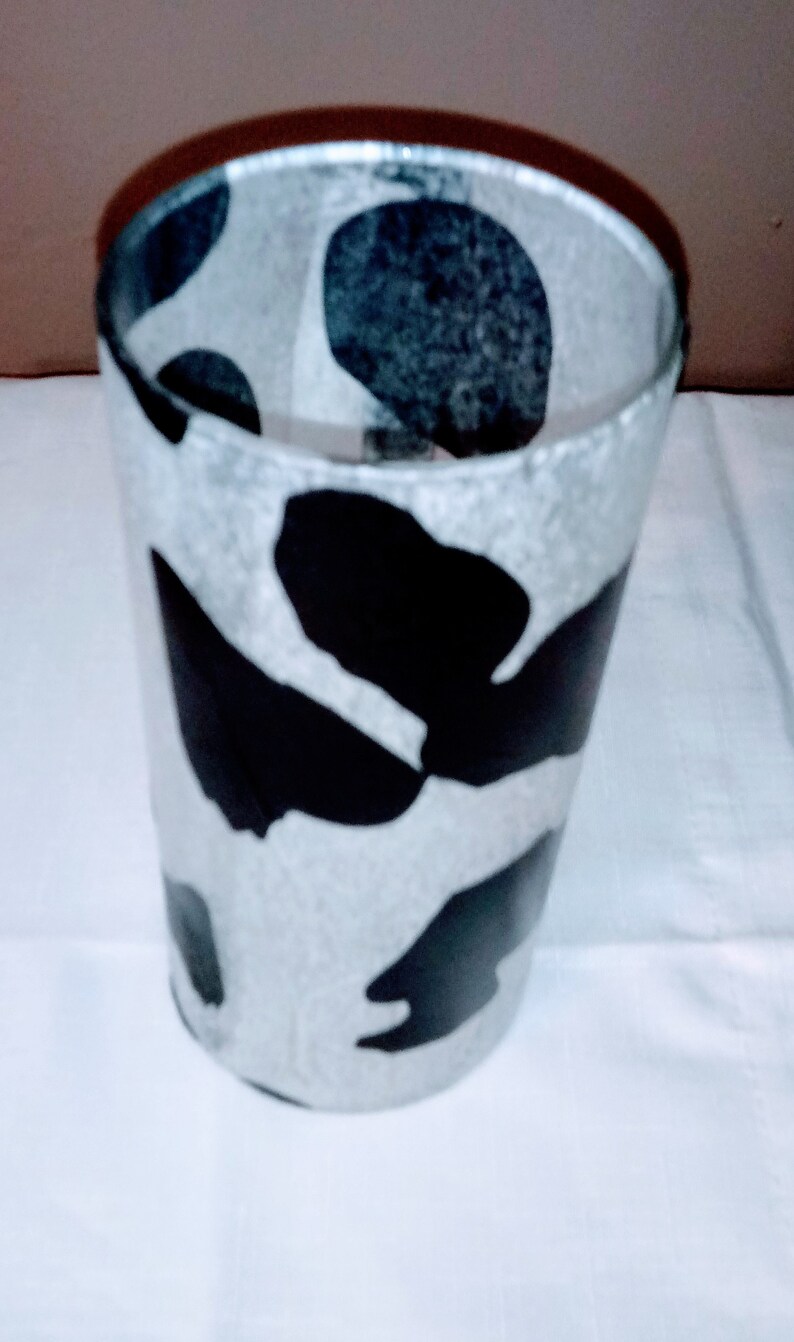 Farmhouse Cow Print Vase|farmhouse Vase|decoupage Cow Print Vase ...