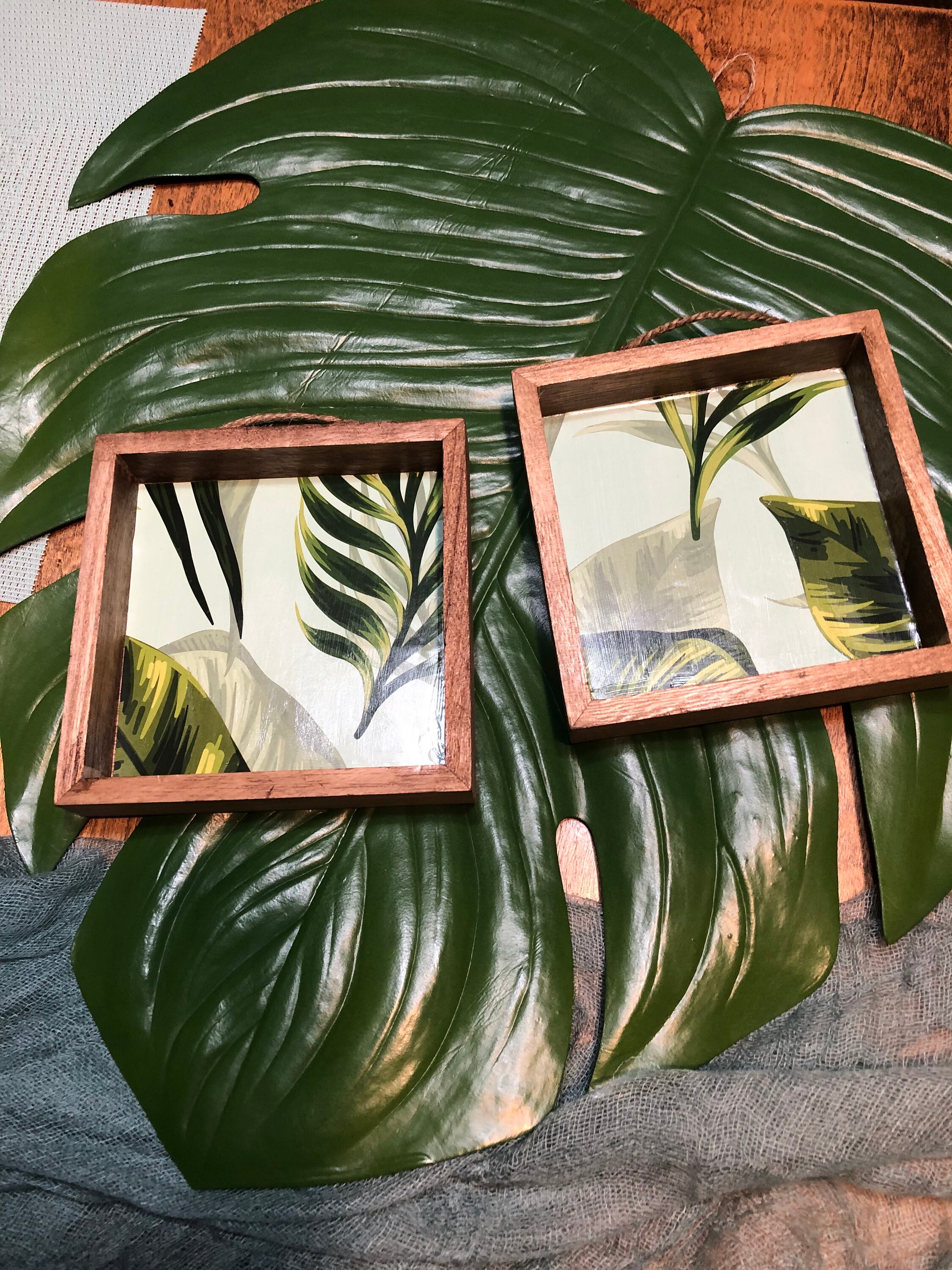 Tropical Palm Leaf Wall Hanging, Coastal Home Decor (5x5) - Etsy