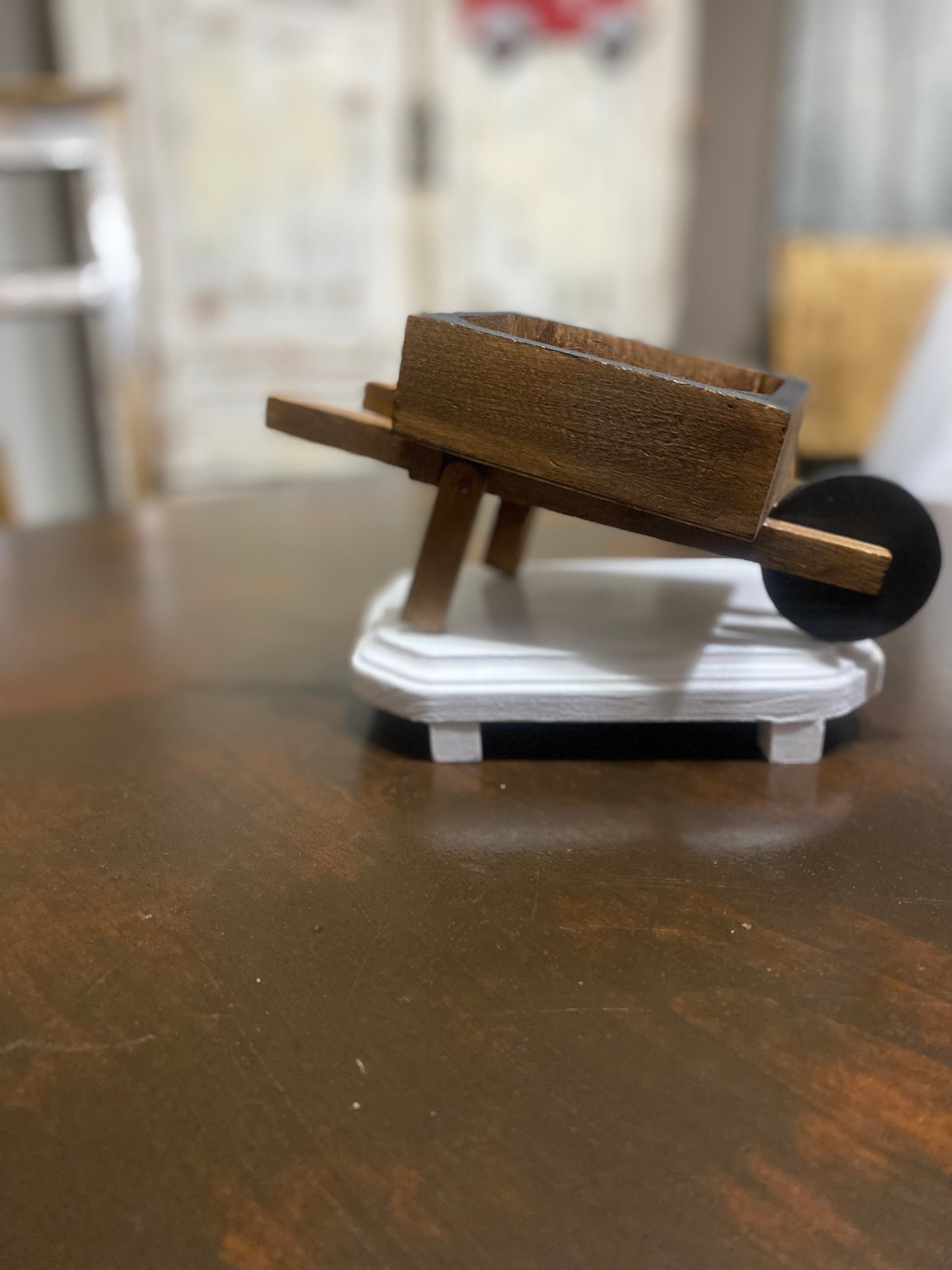 Mini Wheelbarrow, Wood Wheelbarrow, Wood Planter, Farmhouse Decor, Home ...