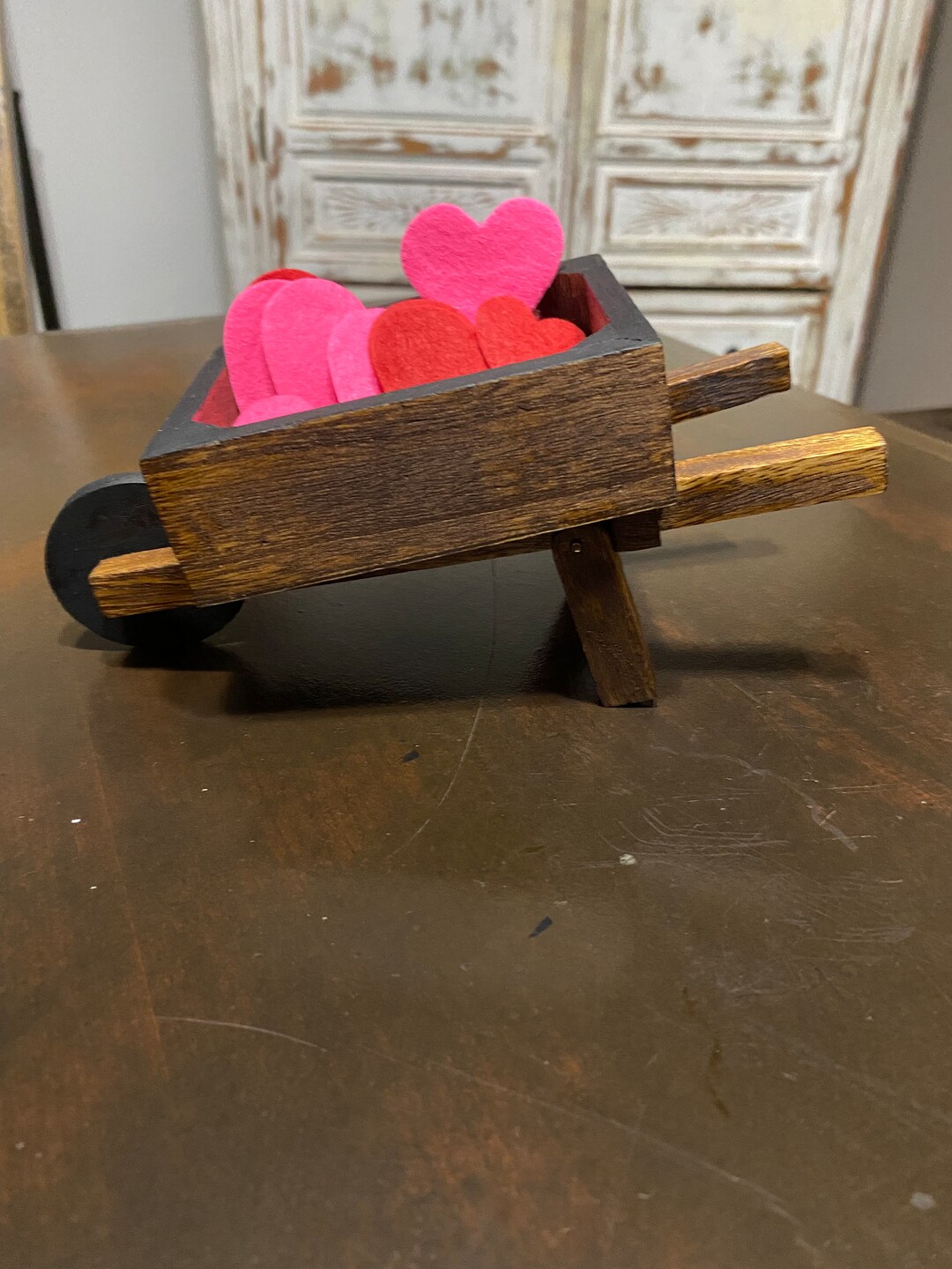 Mini Wheelbarrow, Wood Wheelbarrow, Wood Planter, Farmhouse Decor, Home ...