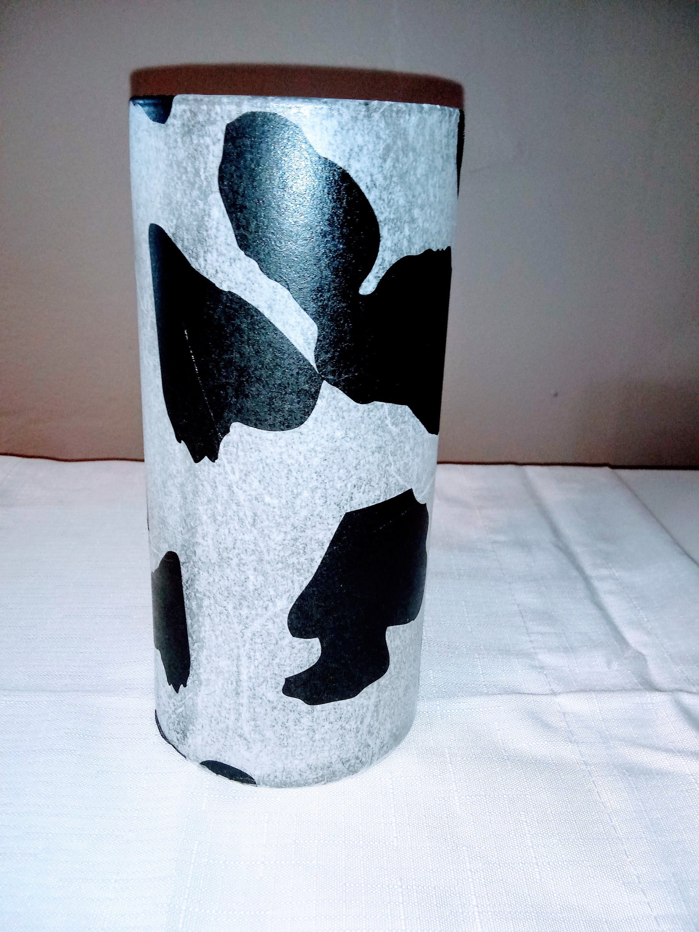 Farmhouse Cow Print Vase|farmhouse Vase|decoupage Cow Print Vase ...