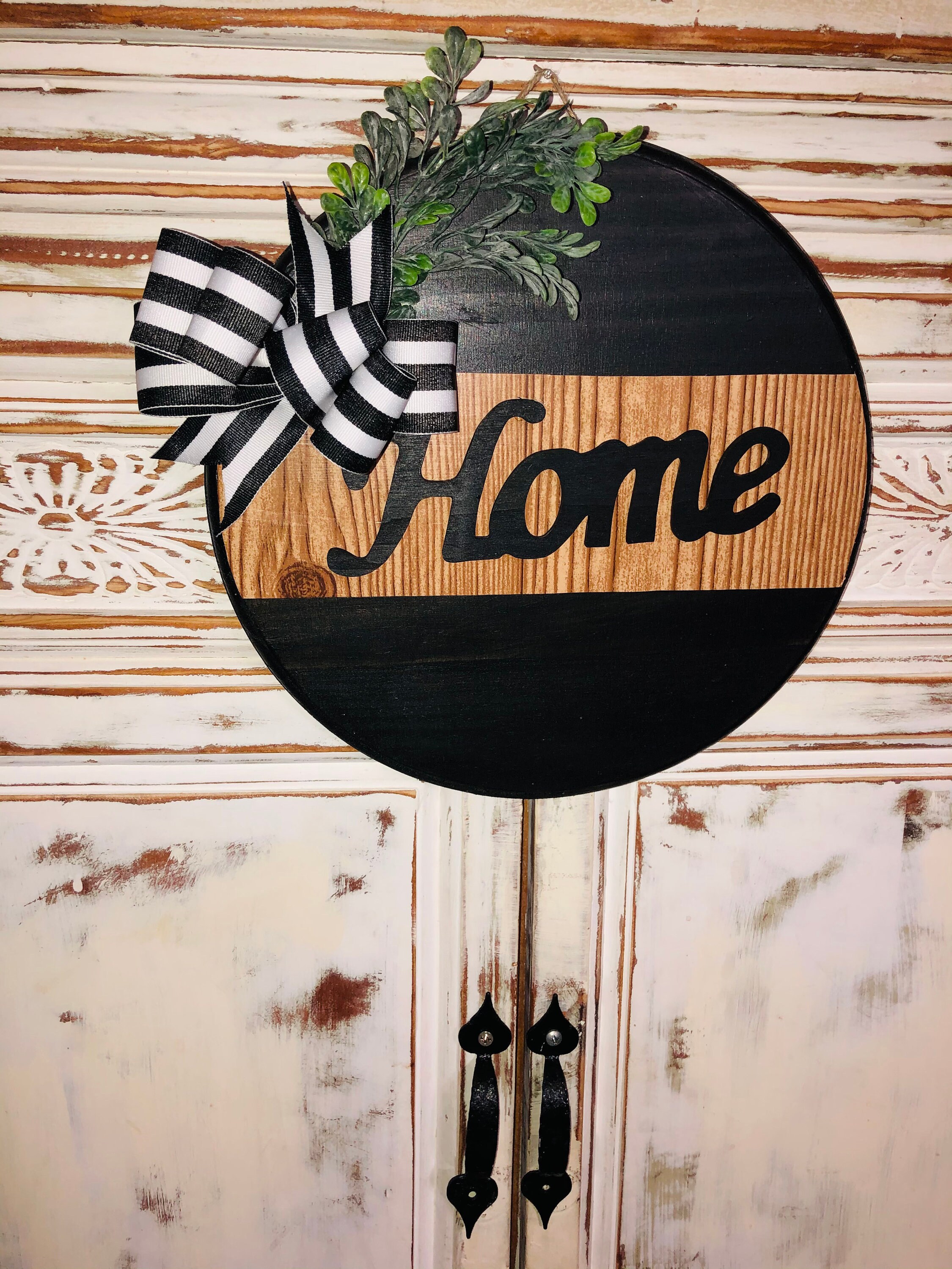 Wooden Home Door Hanger|home Sign|round Door Hanger|front Door|wooden ...