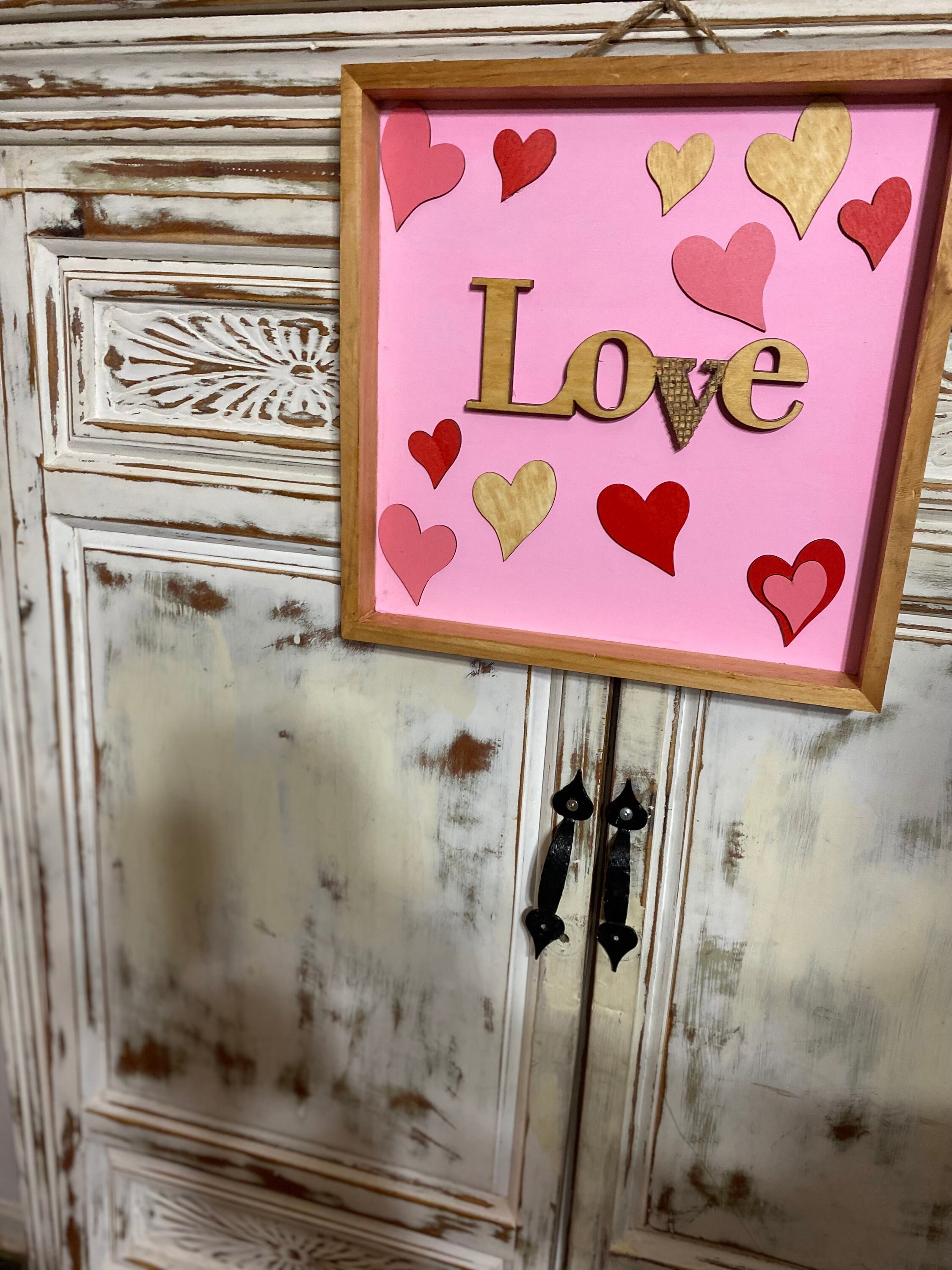 Love Wall Decor|valentine's Day Decor|wall Hanging|wooden Heart|home ...