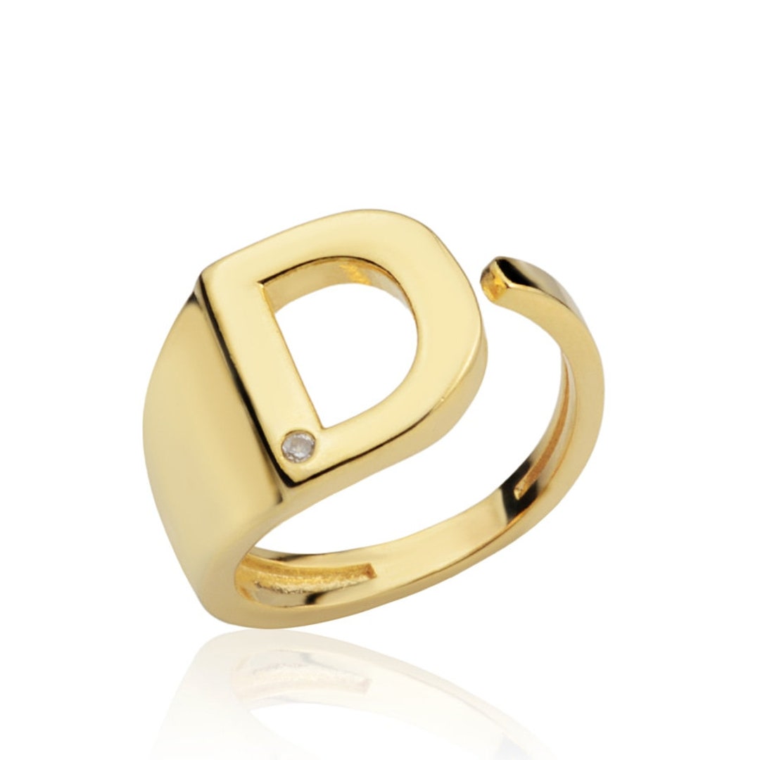 D Letter Ring - Etsy