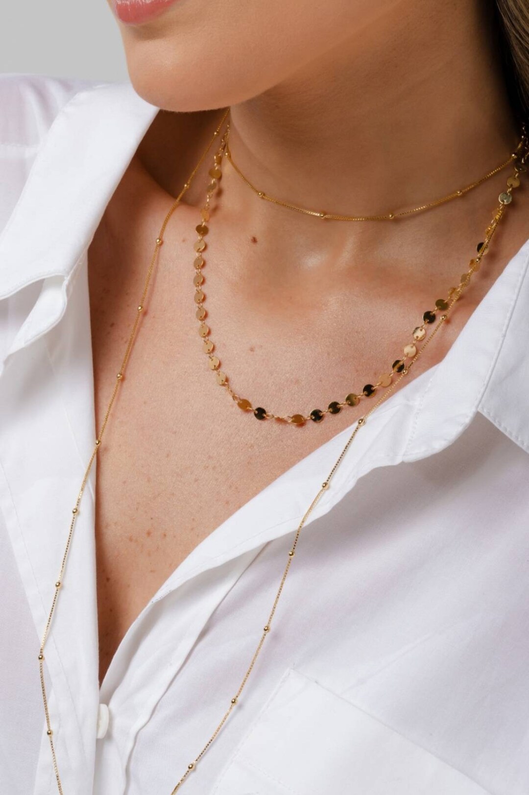 Triple Fine Necklace - Etsy