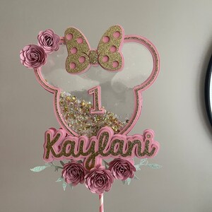 Minnie Mouse 3D Glitter Shaker Cake Topper - Etsy