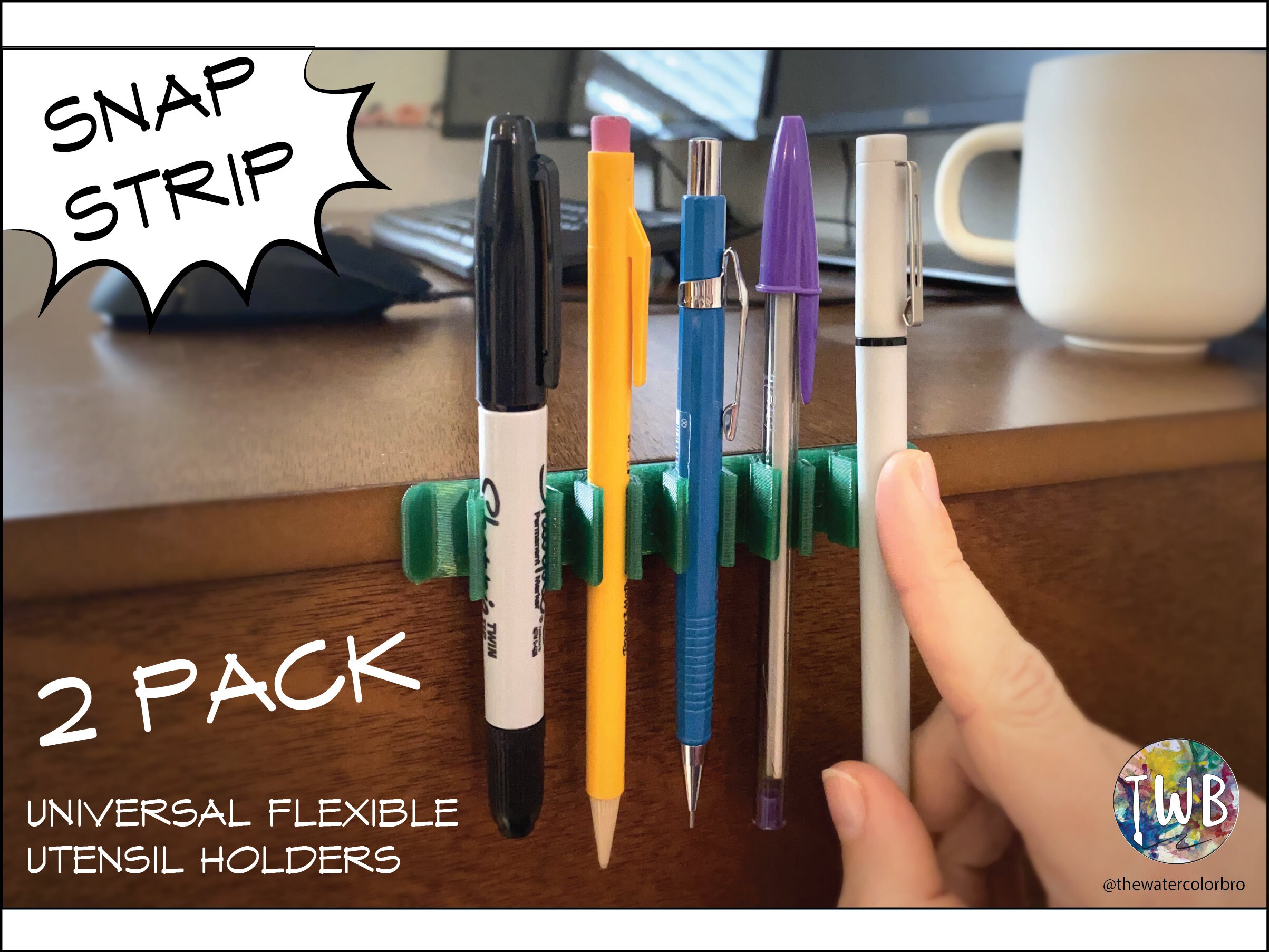 Snap Strip, 3D Print, Pencil Holder, Art Supply Holder, Cable ...