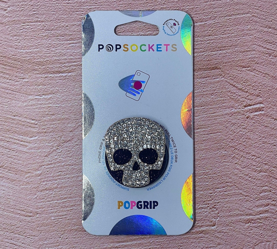 Bling Skull Popsocket | Scary Halloween Rhinestone Phone Grip ...