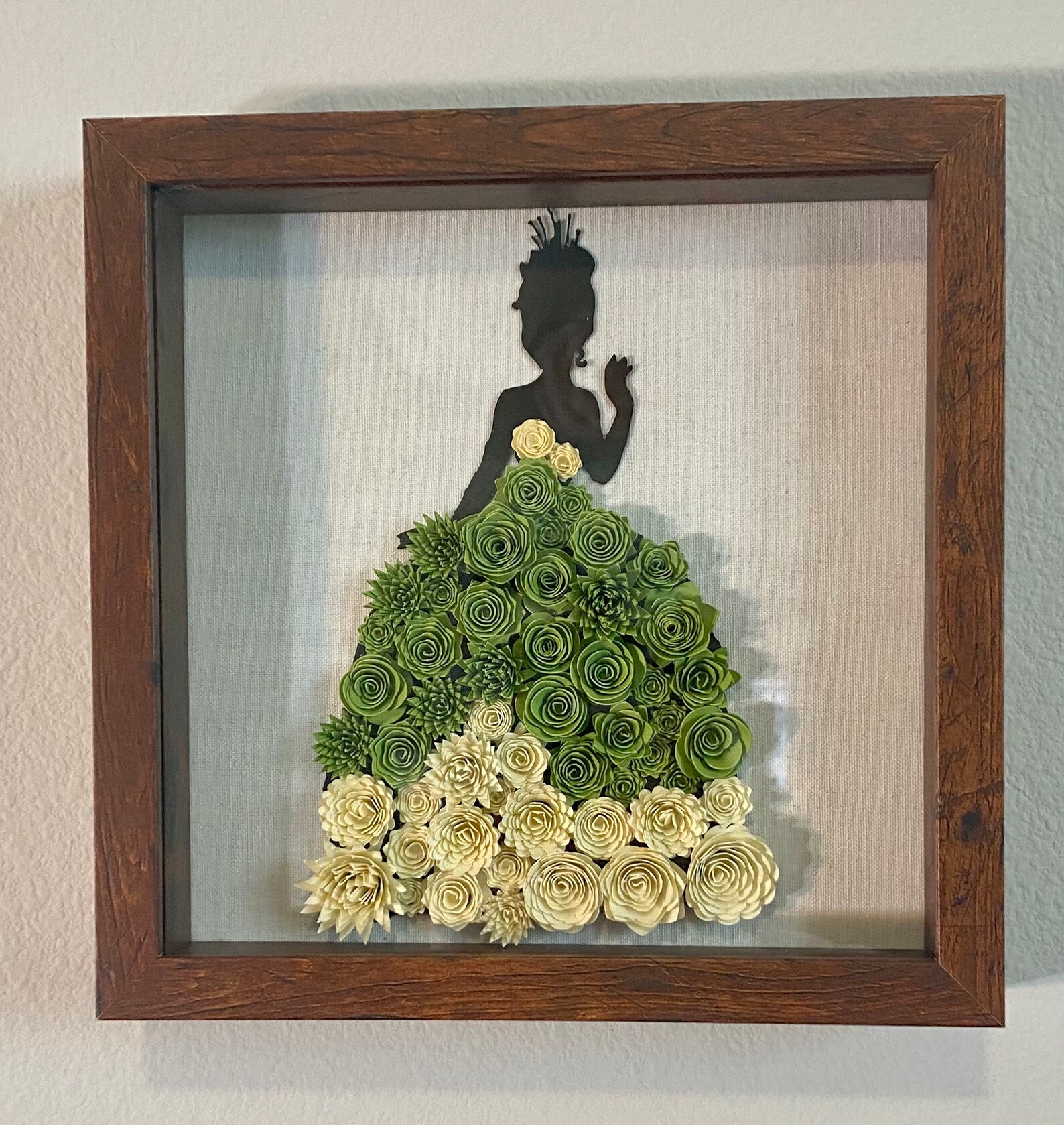 Princess Shadow Box Princess Inspired Flower Shadow Box | Etsy