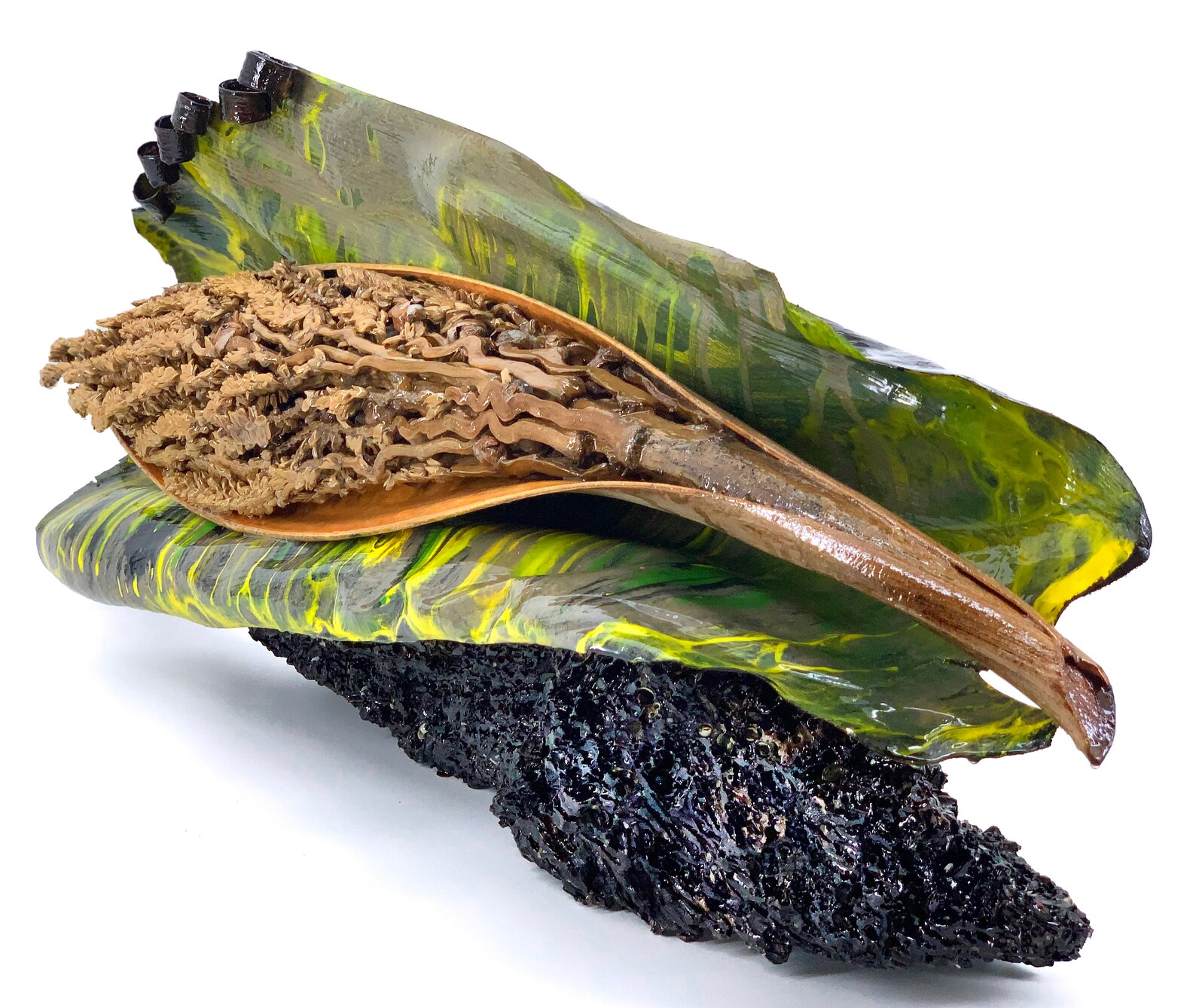 Palm Tree Husk, Driftwood and Epoxy Resin Sculpture NAT 001 - Etsy