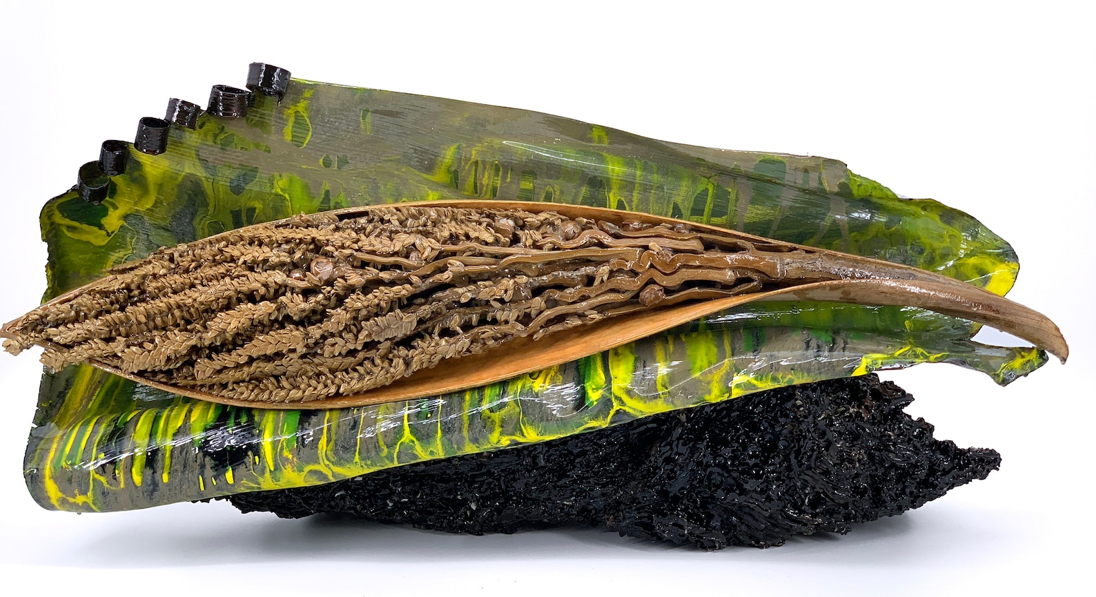 Palm Tree Husk, Driftwood and Epoxy Resin Sculpture NAT 001 - Etsy