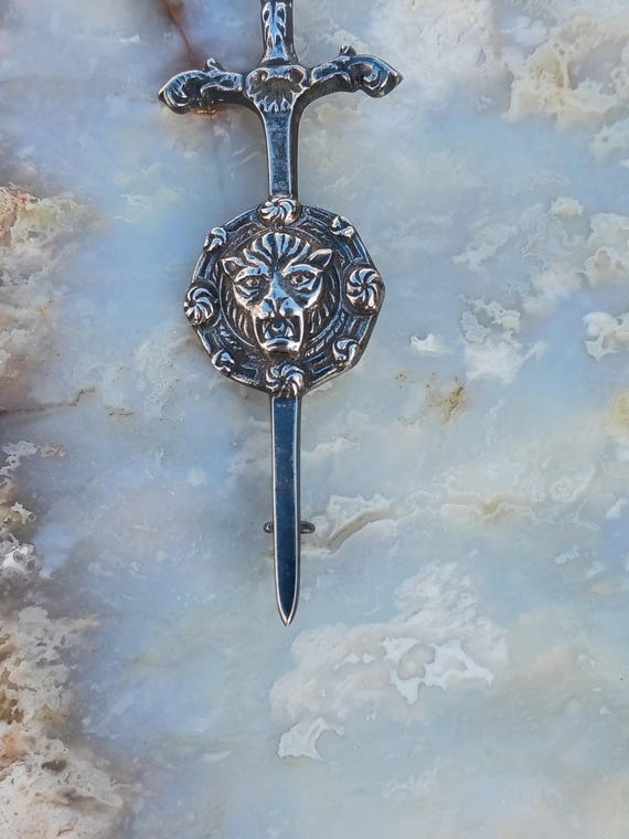 Robert Allison Scottish Sword Sterling Silver Kilt Br… - Gem
