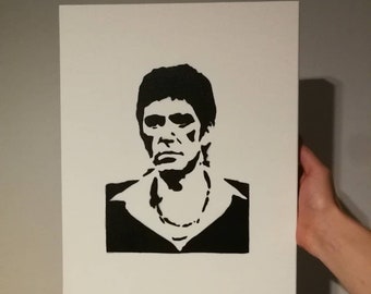 Scarface Stencil - Etsy UK