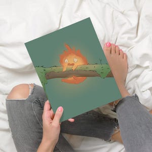 Calcifer Poster Print, Matte Vertical Poster - Japanese Anime Wall Art ...