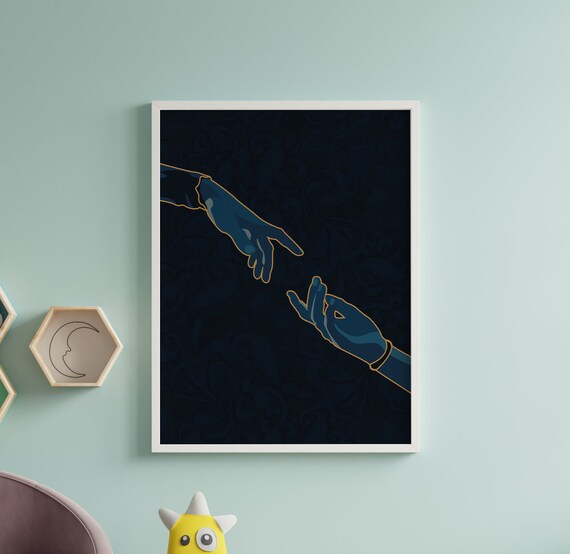 Creation of Adam Pop Art Illustration Poster Figures | Etsy