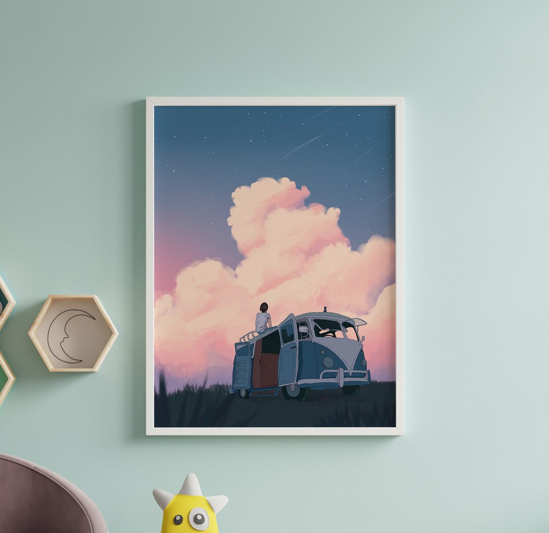 Lofi Wild Camping Wall Art Poster | Chill Outdoor Adventure | Aesthetic ...