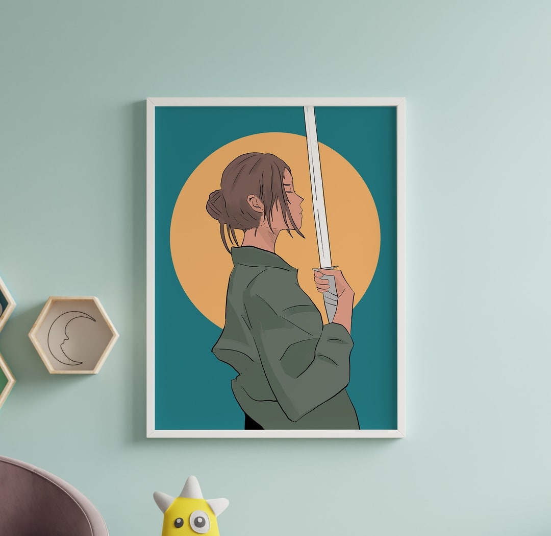Samurai Girl Poster | Japanese Anime Wall Art Print - Etsy