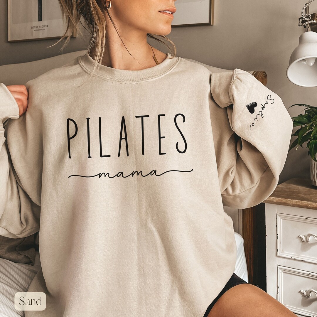 Custom Pilates Mom Sweatshirt With Kids Names on Sleeve,pilates ...