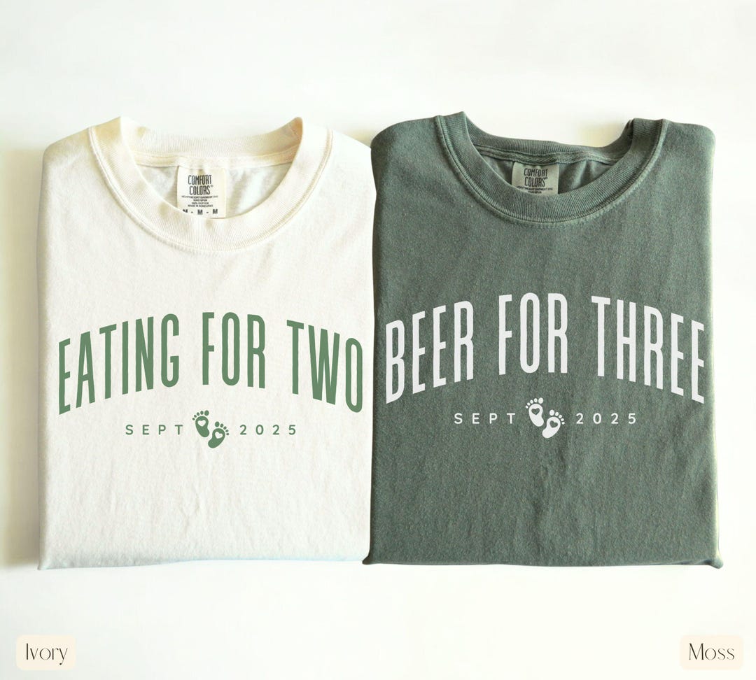 Eating for Two Beer for Three Pregnant Shirt,funny Pregnancy ...