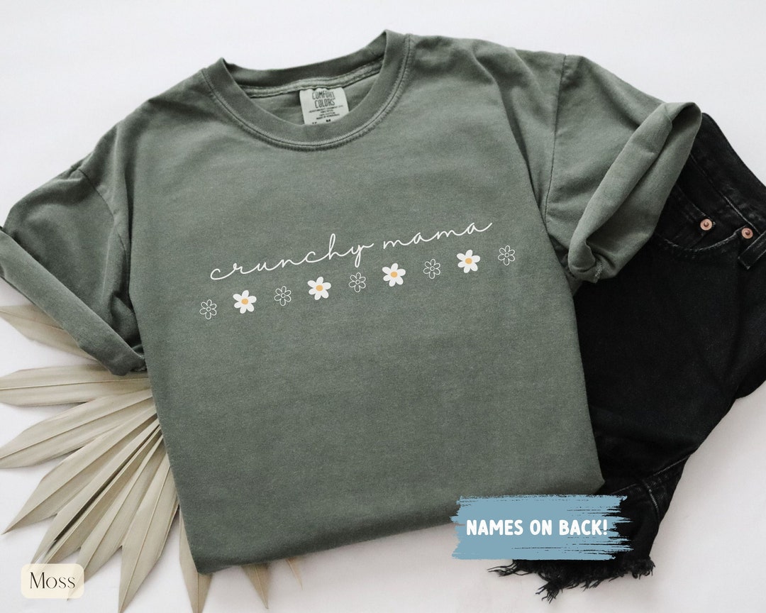 Custom Crunchy Mom Shirt With Kids Names on Back,crunchy Mom Gifts ...